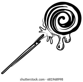 Lollipop Candy Stylized Stencil Black Vector Stock Vector (Royalty Free ...