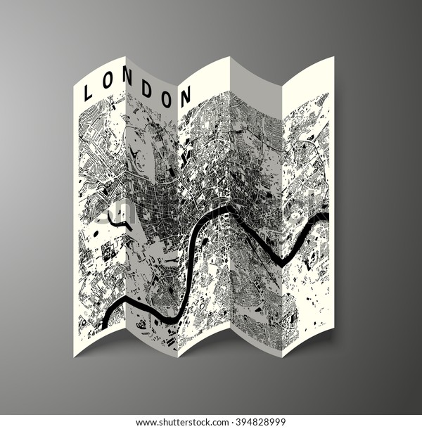 London 3d Paper Map Stock Vector (Royalty Free) 394828999