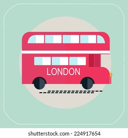 London Bus Icon Flat Stock Vector (Royalty Free) 224917654