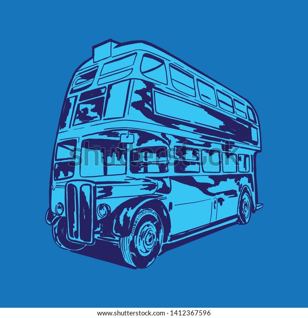 London Bus Sketch Vector Drawing Vector 스톡 벡터(로열티 프리) 1412367596 ...