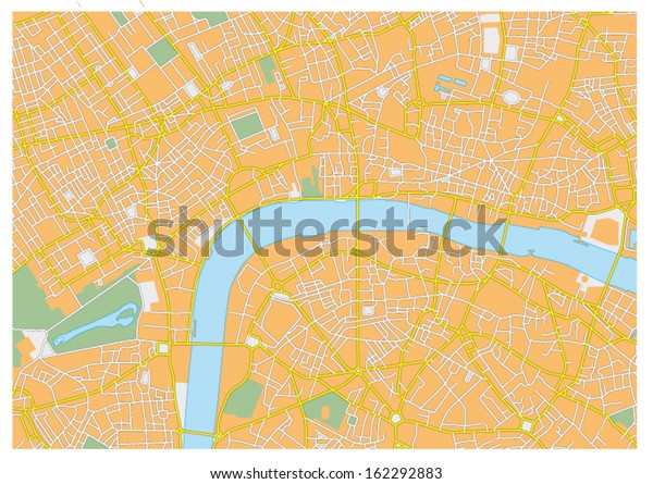 London City Map Stock Vector (Royalty Free) 162292883 | Shutterstock