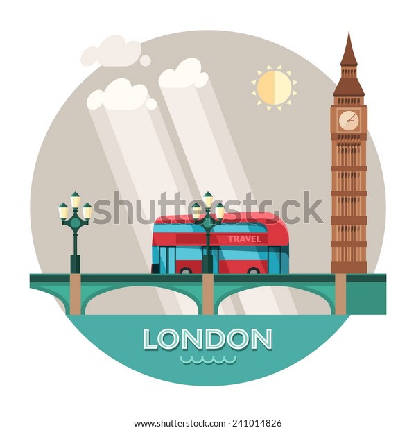 London England City Vector Background Flat Stock Vector (Royalty Free ...