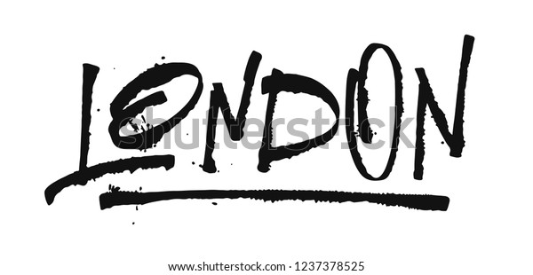 London Hand Drawn Vector Lettering Design Stock Vector (Royalty Free ...