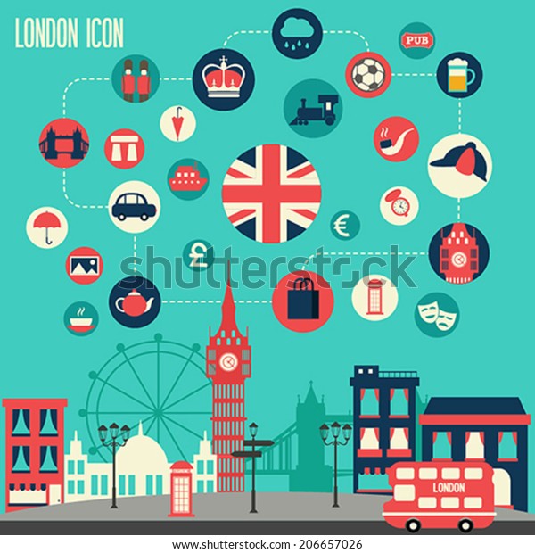 London Icon Set Vector Illustration Stock Vector (Royalty Free ...