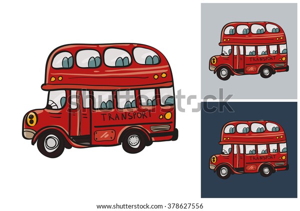 London Red Bus Vector Sketch Kids Stock Vector (Royalty Free) 378627556