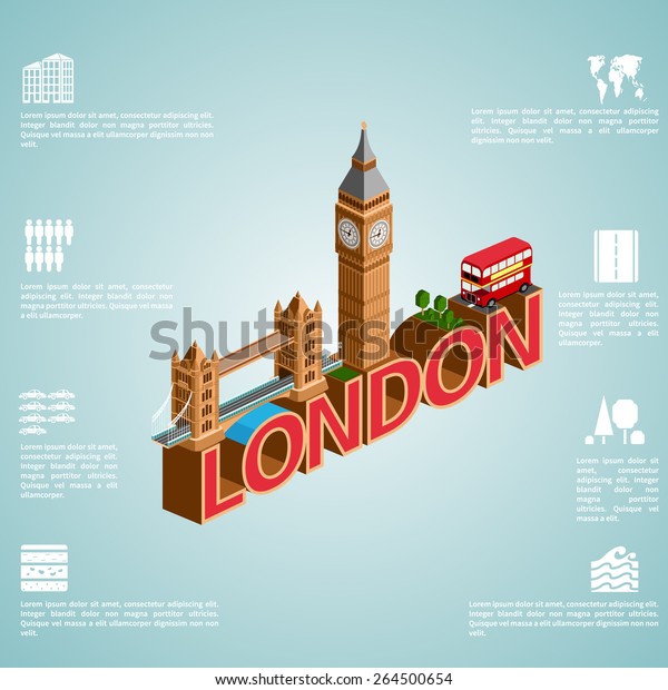 London Set Detailed Isometric Vector English Stock Vector (Royalty Free ...