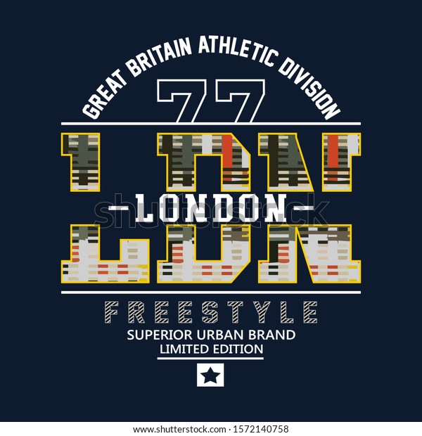 London Slogan Graphic Typography Authentic Concept Stock Vector ...