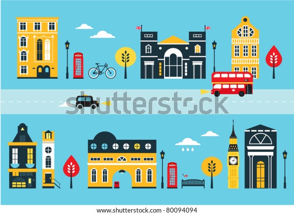 London Street Stock Vector (Royalty Free) 80094094