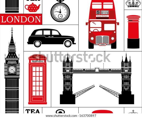 London Symbols Seamless Pattern Stock Vector (Royalty Free) 163700897 ...