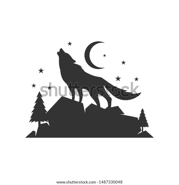 Lone Wolf Logo Design Background Vector Stock Vector (Royalty Free ...