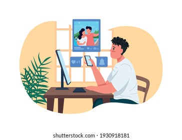 Loneliness 2d Vector Web Banner Poster Stock Vector (Royalty Free ...