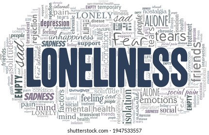 Loneliness Vector Illustration Word Cloud Isolated Stock Vector ...