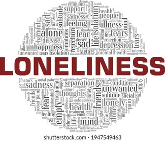Loneliness Vector Illustration Word Cloud Isolated Stock Vector ...