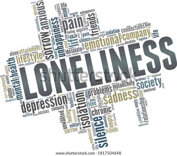 Loneliness Vector Illustration Word Cloud Isolated Stock Vector ...