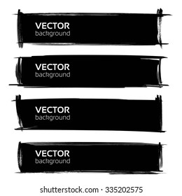 Long Banners Big Black Textured Strokes Stock Vector (Royalty Free ...