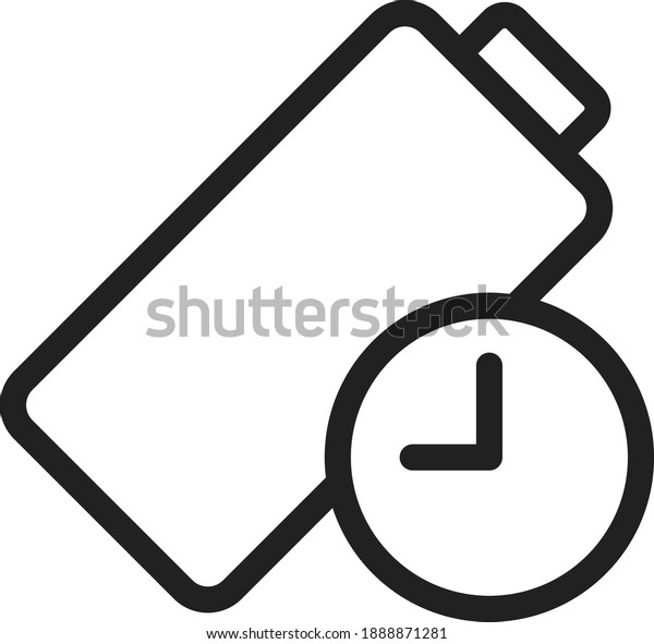 Long Battery Life Icon Vector Illustration Stock Vector (Royalty Free ...