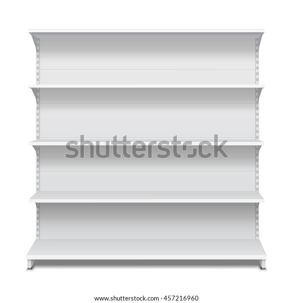 Long Blank Empty Showcase Displays Retail Stock Vector (Royalty Free ...