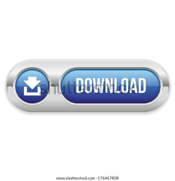 Long Blue Download Button Metallic Border Stock Vector (Royalty Free ...