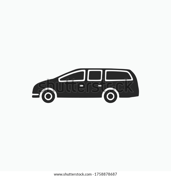 Long Car Glyph Vector Illusion Icon Stock Vector (Royalty Free) 1758878687
