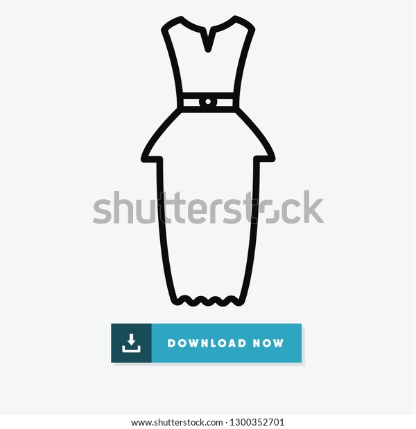 Long Dress Vector Icon Stock Vector (Royalty Free) 1300352701 ...