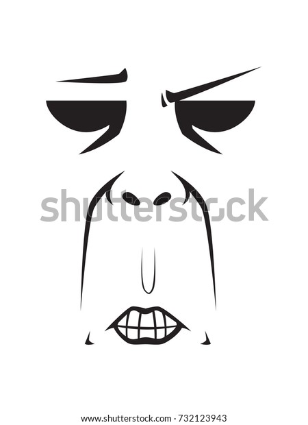 Long Face Expression Gnashing Teeth Stock Vector (Royalty Free ...