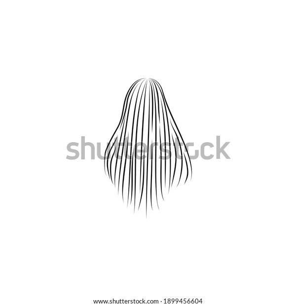 Long Hair Wavy Back View Outline Stock Vector (Royalty Free) 1899456604 ...