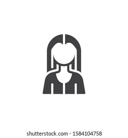 Long Haired Girl Avatar Vector Icon Stock Vector (Royalty Free ...