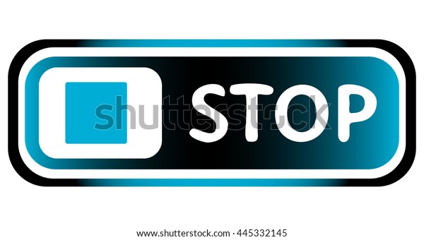 Long Icon Blue Stop Sign Stock Vector (Royalty Free) 445332145 ...