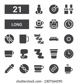 Long Icon Set Collection 21 Filled Stock Vector (Royalty Free ...