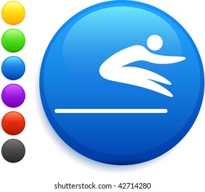 Long Jump Icon On Round Button Stock Vector (Royalty Free) 172814630