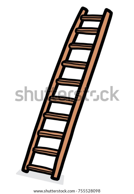 Long Ladder Cartoon Vector Illustration Hand Stock Vector (Royalty Free ...