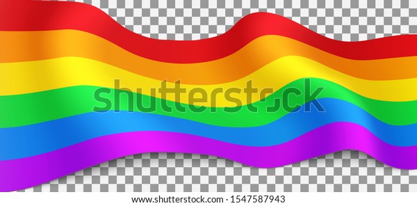 Long Lgbt Flag On Transparent Background: vector de stock (libre de ...
