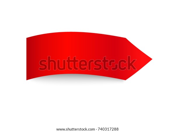 Long Red Arrow Isolated On White Stock Vector (Royalty Free) 740317288 ...