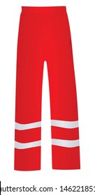 Long Red Reflective Pants Vector Illustration Stock Vector (Royalty ...