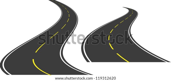 Long Road Going Into Distance Stock Vector (Royalty Free) 119312620