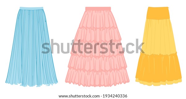 Long Skirts Modern Style Vector Illustration Stock Vector (Royalty Free ...