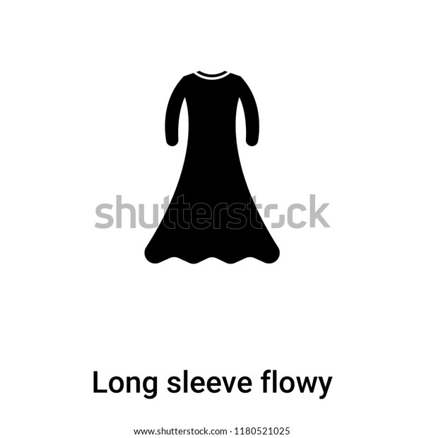 Long Sleeve Flowy Dress Vector Isolated Stock Vector (Royalty Free ...