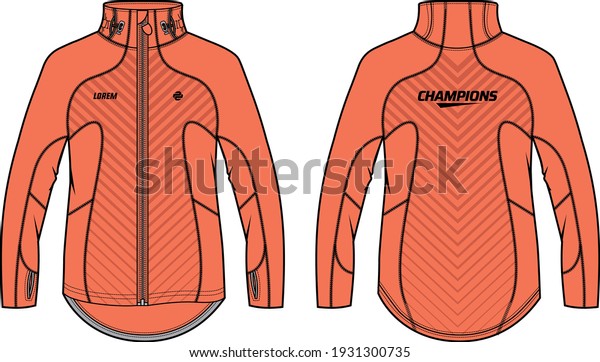 Long Sleeve Sport Jacket Design Template Stock Vector (Royalty Free ...