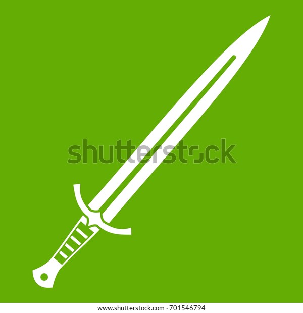 Long Sword Icon White Isolated On Stock Vector (Royalty Free) 701546794 ...