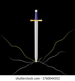 Long Sword Wallpaper Isolated Black Color Stock Vector (Royalty Free ...