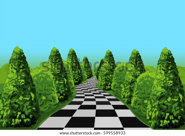 Long Tangled Road Wonderland Stock Vector (Royalty Free) 599558933