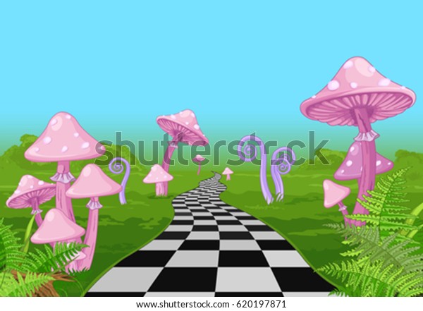 Long Tangled Road Wonderland Stock Vector (Royalty Free) 620197871