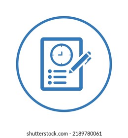 Long Term Contract Icon Blue Color Stock Vector (Royalty Free ...