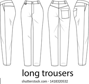 Long Trousers Vector Template Lady Stock Vector (Royalty Free ...
