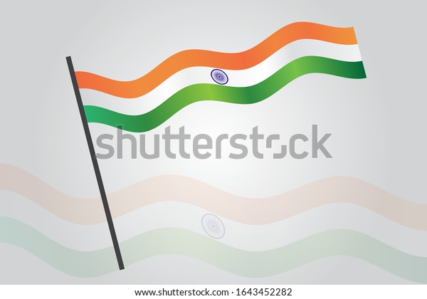 Long Waving Flag India Indian Flag Stock Vector (Royalty Free ...