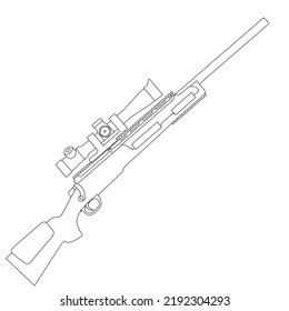 Longbarreled Gun Line Art Vector Stock Vector (Royalty Free) 2192304293 ...