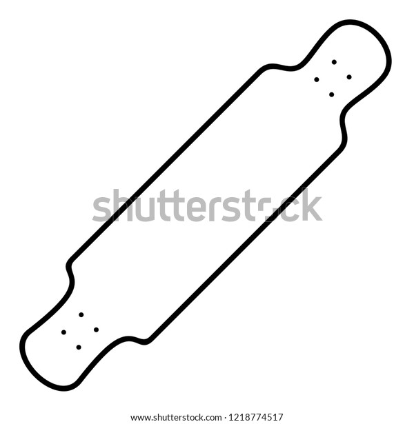 Longboard Deck Double Kick Cutaway Vector: vector de stock (libre de ...