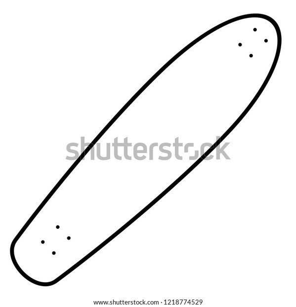 Longboard Deck Pintail Kicktail Vector Flat Stock Vector (Royalty Free ...