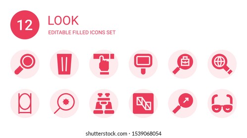 Look Icon Set Collection 12 Filled Stock Vector (Royalty Free ...