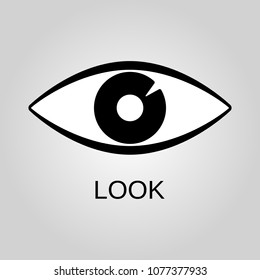 Look Icon Look Symbol Flat Design Stock Vector (Royalty Free) 1077377933